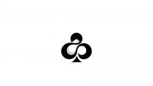 Gambling Logo (Club & Spade) with Heart Negative Space - For Sale
